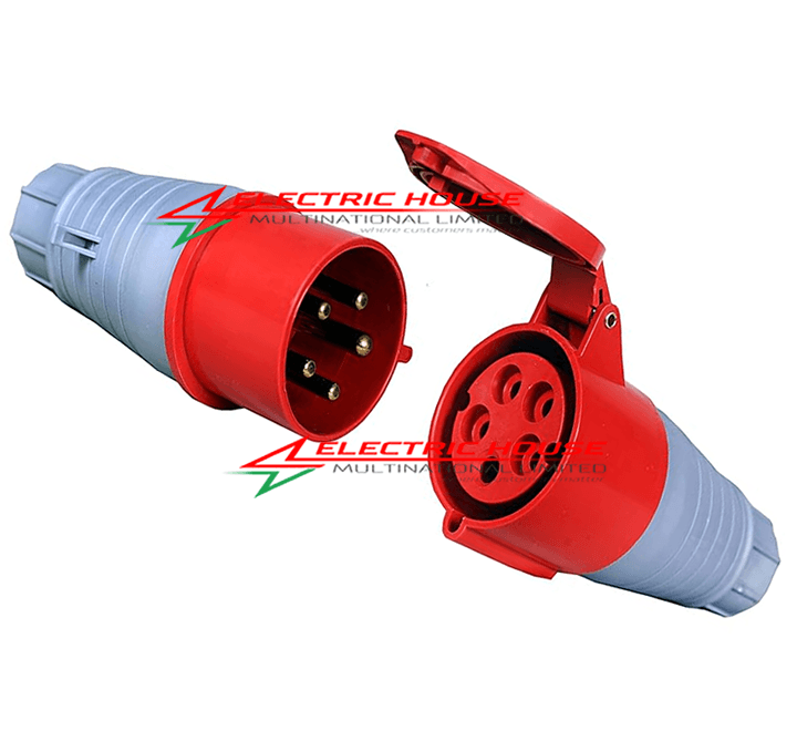 16A 5 Pin Industrial Plug and Socket 3P+N+E 415V 50/60Hz IP44 ...