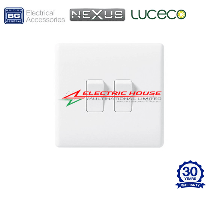 BG White Molded 2G 2W Light Switch | Electric House Multinational ...