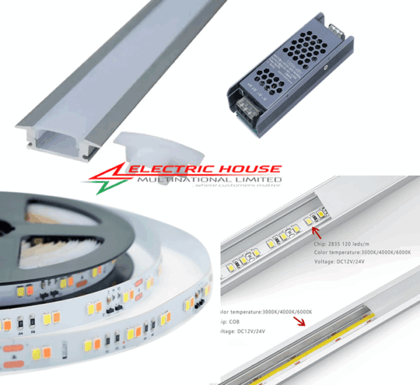 Slim Linear LED Strip Lights, Choke-Driver, Aluminum Profile Set ...